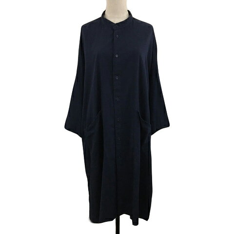 【中古】ニコアンド Niko and.. シャツワンピース Iライン ロング 無地 長袖 F 紺 ネイビー レディース 【ベクトル 古着】 250718ブランドニコアンド Niko and..表記サイズF (実寸サイズをご確認ください。)実...
