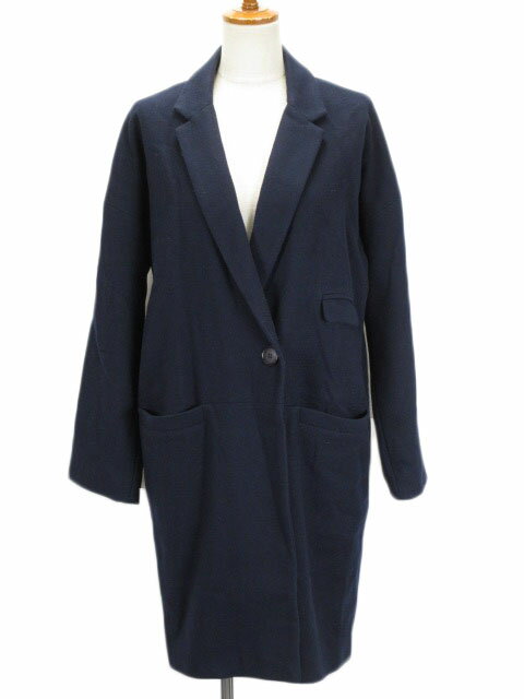 【中古】コートファクトリーバイプレスナー COATS FACTORY BY PLESNER チェスターコート ウール カシミヤ 38 紺 ネイビー レディース 【ベクトル 古着】 220318表記サイズ38（Mサイズ相当）実寸サイズ身幅：5...