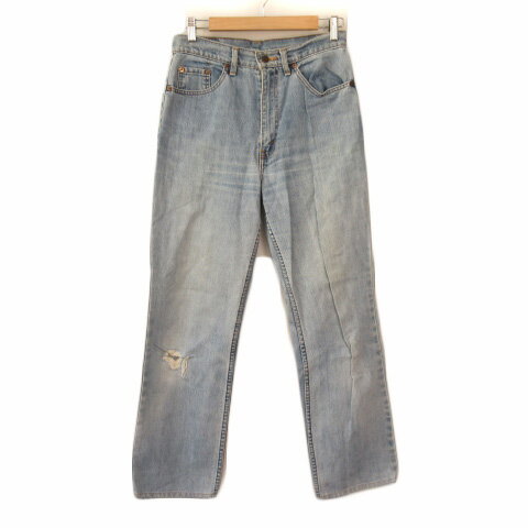 【中古】リーバイス Levi's W519-02 97年製 パンツ ジーンズ デニム ストレート 31 青 ブルー レディース 【ベクトル 古着】 250212ブランドリーバイス Levi's表記サイズ31実寸サイズウエスト：73cm　もも...