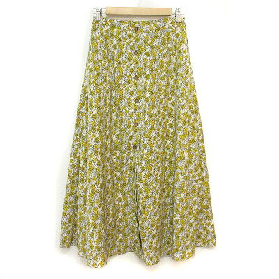 【中古】テチチ Te chichi TERRASSE スカート ロング 花柄 フロントボタン F 黄 イエロー レディース 【ベクトル 古着】 240316ブランドテチチ Te chichi表記サイズフリー実寸サイズウエスト：64cm　ヒッ...