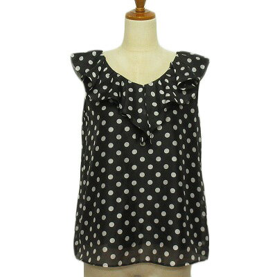 【中古】アプワイザーリッシェ Apuweiser-riche ブラウス ノースリーブ シースルー フリル 水玉 ドット 2 黒 ブラック レディース 【ベクトル 古着】 240228ブランドアプワイザーリッシェ Apuweiser-rich...