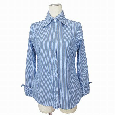 【中古】ナラカミーチェ NARA CAMICIE シャツ ブラウス ストライプ 長袖 比翼 1 青 レディース 【ベクトル 古着】 250810ブランドナラカミーチェ NARA CAMICIE表記サイズ1実寸サイズ肩幅：37cm　身幅：46...