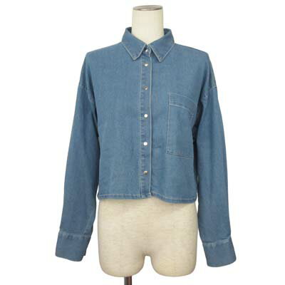【中古】コムサイズム COMME CA ISM デニム クロップド ストレッチ シャツ 11 青 ブルー レディース 【ベクトル 古着】 260206ブランドコムサイズム COMME CA ISM表記サイズ11実寸サイズ肩幅：53cm　身幅...
