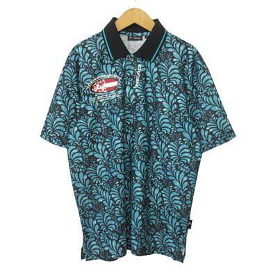 【中古】HEAD ヘッド ポロシャツ 総柄 半袖 L 黒 緑系 メンズ 【ベクトル 古着】 260330表記サイズL実寸サイズ肩幅：46cm　身幅：54cm　着丈：68cm　袖丈：24cm　　素材ポリエステル100％色黒　緑系 ※色に関して...