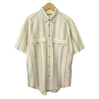 【中古】インターメッツォ INTERMEZZO シャツ 半袖 ボタンダウン ストライプ コットン M オフホワイト メンズ 【ベクトル 古着】 260528ブランドインターメッツォ INTERMEZZO表記サイズM実寸サイズ肩幅：49cm　...