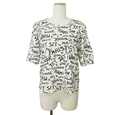 【中古】エルミダ EL MIDAS Tシャツ ストレッチ 総柄 11 白 レディース 【ベクトル 古着】 260531表記サイズ11実寸サイズ肩幅：40cm　身幅：49cm　着丈：52cm　袖丈：27.5cm　　素材綿94％、ポリウレタン6...