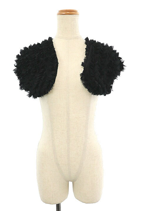 【中古】カラス Callas ボレロ ショート チュール フリル 半袖 38 黒 ブラック /M3O レディース 【ベクトル 古着】 181221 ブランド古着ベクトルプレミアム店表記サイズ38実寸サイズ身幅：39cm　着丈：22cm　ゆき...