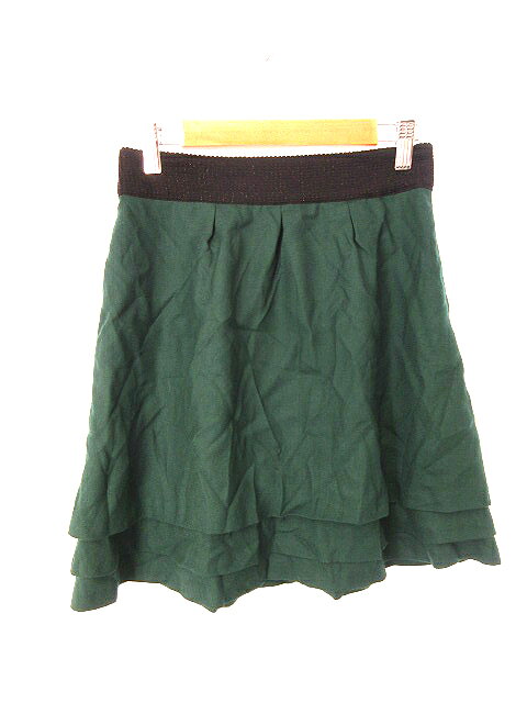 【中古】プロポーション ボディドレッシング PROPORTION BODY DRESSING スカート フレアー ティアード ラメ ウール 2 緑 グリーン モスグリーン /JN338 レディース 【ベクトル 古着】 180919 ブランド...