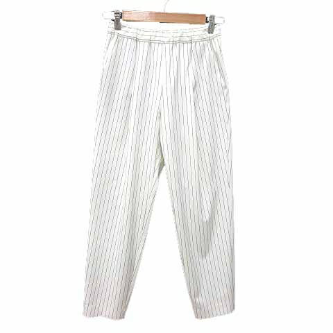 【中古】カリテ qualite テーパードパンツ タック ストライプ 34 XS 白 ホワイト /YK レディース 【ベクトル 古着】 250410ブランドカリテ qualite表記サイズ34（日本サイズXS程度）実寸サイズウエスト：約54...