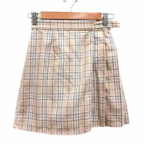 【中古】ラブトキシック Lovetoxic 台形スカート ミニ チェック 150 ベージュ /YK ●RY キッズ 【ベクトル 古着】 250525ブランドラブトキシック Lovetoxic表記サイズM（150）実寸サイズウエスト：約54〜...