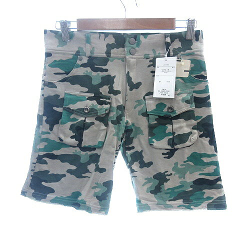 【中古】CHOU TE MER ハーフパンツ ショート ワーク カットワーク ダメージ加工 迷彩柄 カモフラ グレージュ /AU ●RY レディース 【ベクトル 古着】 260216表記サイズウエスト64（日本サイズM程度）実寸サイズウエス...