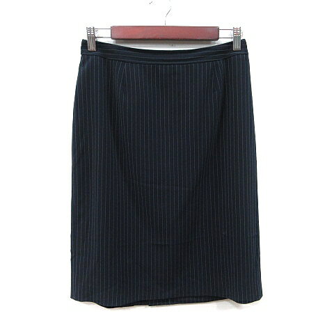 【中古】インディヴィ INDIVI タイトスカート ミモレ ロング ストライプ 40 L 紺 ネイビー /YI レディース 【ベクトル 古着】 250712ブランドインディヴィ INDIVI表記サイズ40（Lサイズ）実寸サイズウエスト：約6...