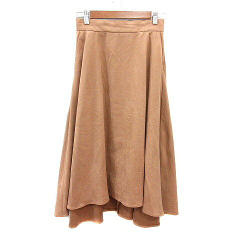 【中古】ロペ ROPE フレアスカート ミモレ ロング フェイクスエード 38 M ベージュ /MN レディース 【ベクトル 古着】 250709ブランドロペ ROPE表記サイズ38（日本サイズM相当）実寸サイズウエスト：約64cm　ヒップ...