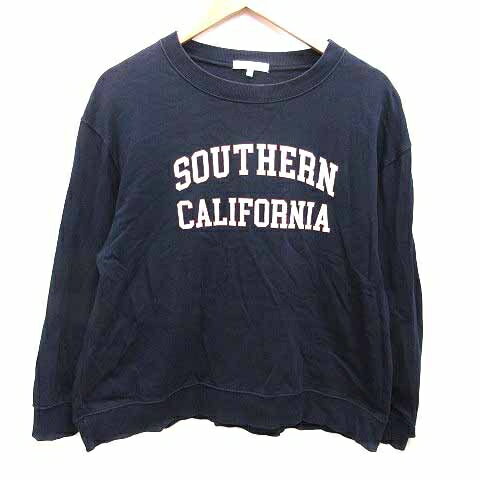 【中古】グローバルワーク GLOBAL WORK トレーナー スウェット ロゴプリント 長袖 M 紺 ネイビー /YK レディース 【ベクトル 古着】 250721ブランドグローバルワーク GLOBAL WORK表記サイズM実寸サイズ身幅：...