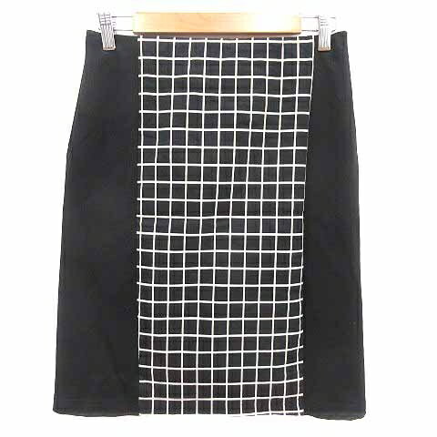 【中古】未使用品 パレアッツ PAREATSU タイトスカート ひざ丈 チェック 2 M 黒 ブラック 白 ホワイト /YK レディース 【ベクトル 古着】 250815表記サイズ2（日本サイズM程度）実寸サイズウエスト：約65cm　ヒップ...