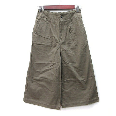 【中古】パラディテール PARADIS TERRE ガウチョパンツ 36 S 緑 カーキ /YI レディース 【ベクトル 古着】 260217表記サイズ36（Sサイズ）実寸サイズウエスト：約60cm　もも幅：約28cm　裾幅：約30cm　股...
