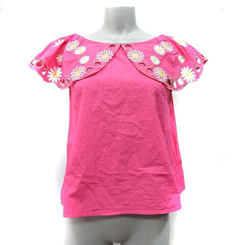 【中古】チェスティ Chesty シャツ ブラウス プルオーバー フレンチスリーブ 刺繍 花柄 1 S ピンク /YI レディース 【ベクトル 古着】 250903ブランドチェスティ Chesty表記サイズ1（Sサイズ）実寸サイズ身幅：約4...