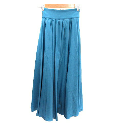【中古】エディットコロン EDIT COLOGNE ギャザースカート マキシ ロング ウエストマーク M 水色 ライトブルー /AU レディース 【ベクトル 古着】 250905表記サイズM実寸サイズウエスト：約65cm　ヒップ：約98cm...