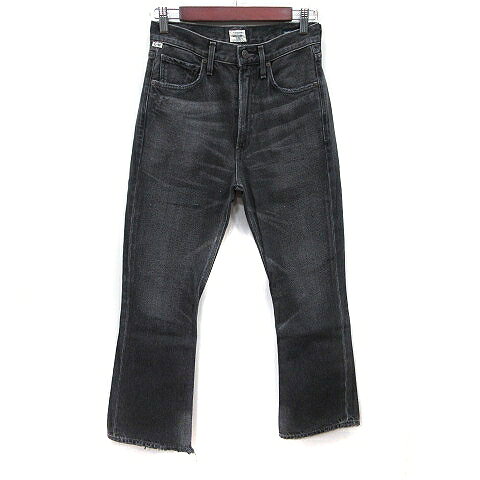 【中古】シチズン オブ ヒューマニティー CITIZENS OF HUMANITY テーパードパンツ カラーデニム ダメージ加工 25 黒 ブラック /YI レディース 【ベクトル 古着】 260209ブランドシチズン オブ ヒューマニティ...