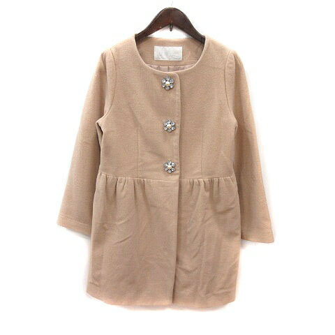 【中古】ユニバーバル ミューズ UNIVERVAL MUSE ノーカラーコート ウール アンゴラ混 総裏地 ベージュ /MS レディース 【ベクトル 古着】 260212ブランドユニバーバル ミューズ UNIVERVAL MUSE表記サイズ...