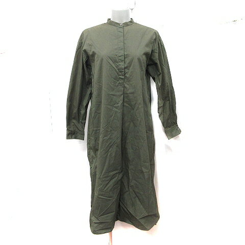 【中古】グリーンレーベルリラクシング ユナイテッドアローズ green label relaxing シャツワンピース ロング バンドカラー 長袖 緑 カーキ /YI レディース 【ベクトル 古着】 260224ブランドグリーンレーベルリラ...
