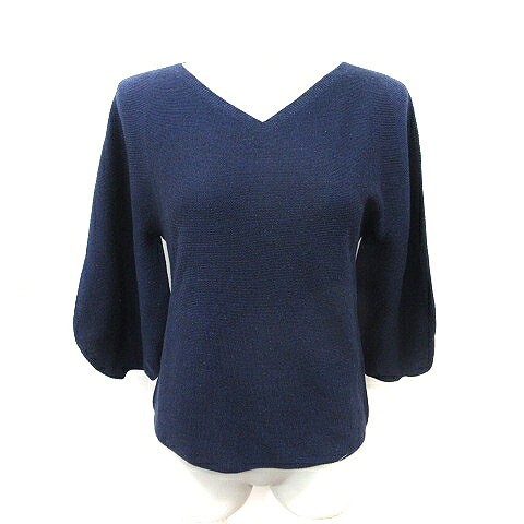 【中古】未使用品 ナチュラルビューティーベーシック NATURAL BEAUTY BASIC ニット カットソー 七分袖 M 紺 ネイビー /YI レディース 【ベクトル 古着】 260224ブランドナチュラルビューティーベーシック NAT...
