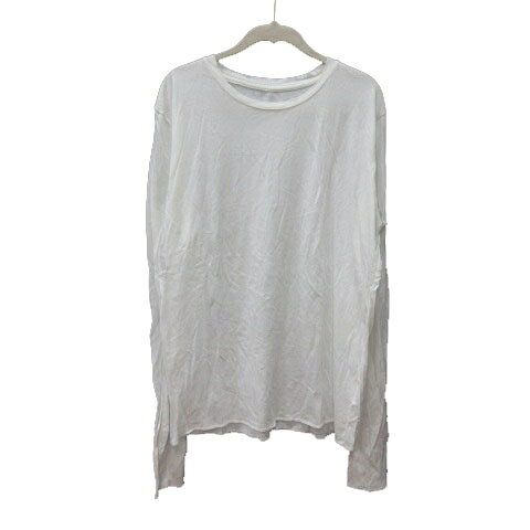 【中古】レ テンドル les Tendre Tシャツ カットソー クルーネック 長袖 白 ホワイト /MS レディース 【ベクトル 古着】 260213表記サイズサイズ表記なし(実寸サイズをご覧ください)実寸サイズ肩幅：約44cm　身幅：約...