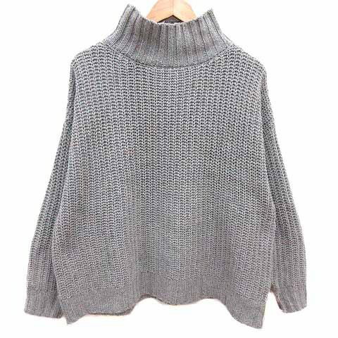 【中古】オドラタ ODORATA ニット セーター ハイネック 長袖 F グレー /YK レディース 【ベクトル 古着】 260331表記サイズF（日本サイズフリーサイズ）実寸サイズ身幅：約63cm　着丈：約56cm　ゆき丈：約84cm　　...