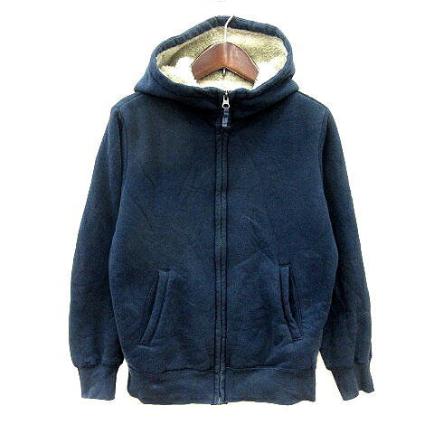 【中古】ユニクロ UNIQLO パーカー ジップアップ 裏ボア 150 紺 ネイビー /MN ●RY キッズ 【ベクトル 古着】 260408ブランドユニクロ UNIQLO表記サイズ150実寸サイズ肩幅：約36cm　身幅：約45cm　着丈：...