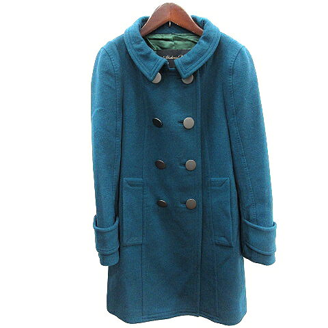 【中古】アバハウス ドゥヴィネット リュクス abahouse devinette Luxe ロングコート フラットカラー 総裏地 ウール カシミヤ 緑 グリーン /AU レディース 【ベクトル 古着】 260630ブランドアバハウス ドゥ...