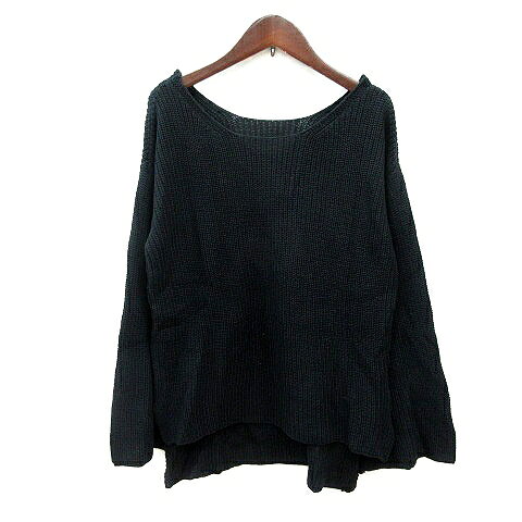 【中古】アンティカ antiqua patterntorso ニット セーター 長袖リブ 黒 ブラック /MN レディース 【ベクトル 古着】 260702表記サイズサイズ表記なし(実寸サイズをご覧ください)実寸サイズ肩幅：約48cm　身幅...