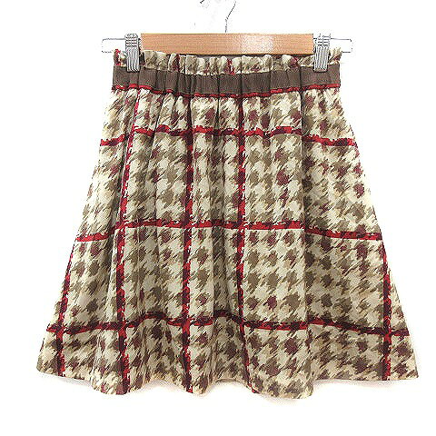 【中古】ジュエルチェンジズ Jewel Changes アローズ フレアスカート ミニ 総柄 ベージュ 赤 レッド 茶 ブラウン /MS レディース 【ベクトル 古着】 260728ブランドジュエルチェンジズ Jewel Changes ア...