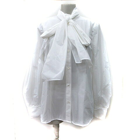 【中古】未使用品 ドレスレイブ DRESSLAVE シャツ ブラウス シアー 長袖 ボウタイ リボン 38 M 白 ホワイト /YI レディース 【ベクトル 古着】 260711ブランドドレスレイブ DRESSLAVE表記サイズ38（Mサイ...