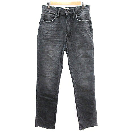 【中古】ザ リアルヴィンテージルック THE REAL VINTAGE LOOK デニムパンツ ジーンズ ストレート カットオフ ダメージ加工 XL 黒 ブラック /AU レディース 【ベクトル 古着】 260717表記サイズXL実寸サイズ...