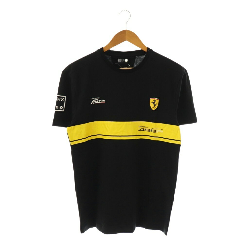 【中古】未使用品 フェラーリ Ferrari × 8SIX400 Tシャツ カットソー 半袖 M ブラック イエロー /DF ■GY53 メンズ 【ベクトル 古着】 251010ブランドフェラーリ Ferrari表記サイズM実寸サイズ肩幅：...