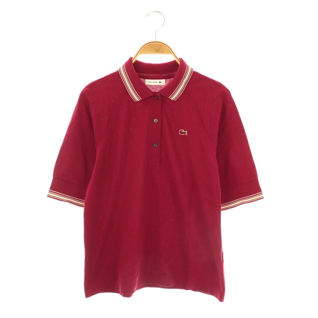 【中古】ラコステ LACOSTE ポロシャツ 五分袖 鹿の子 36 赤 レッド /AT ■OS ■GY53 レディース 【ベクトル 古着】 251103ブランドラコステ LACOSTE表記サイズ36実寸サイズ身幅：42cm　着丈：56cm　...