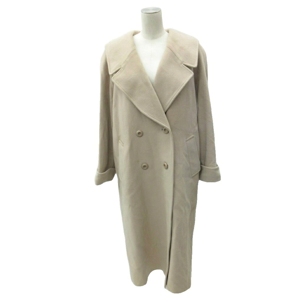 【中古】Veston Epurly ビッグカラーコート ロング丈 9号 ベージュ ダブルブレスト /SM52 ■GY61 レディース 【ベクトル 古着】 260121表記サイズ9号実寸サイズ身幅：58cm　着丈：118cm　ゆき丈：82cm...