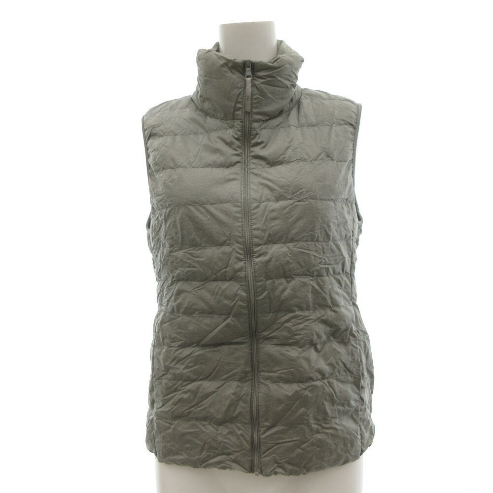 【中古】ユニクロ UNIQLO ダウンベスト S ジップアップ パッカブル付き グレー /AE ■GY61 レディース 【ベクトル 古着】 260123ブランドユニクロ UNIQLO表記サイズS実寸サイズ身幅：43cm　着丈：51cm　　素...