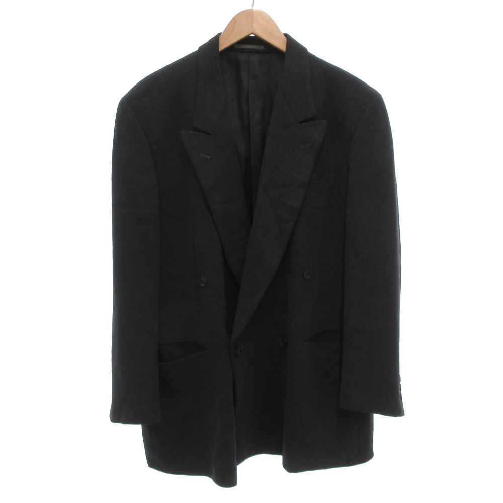 【中古】ランバン LANVIN CLASSIQUE テーラードジャケット ダブルブレスト 4B 総裏地 ノーベント 50 グレー /GV ■GY61 メンズ 【ベクトル 古着】 260131ブランドランバン LANVIN表記サイズ50実寸サ...
