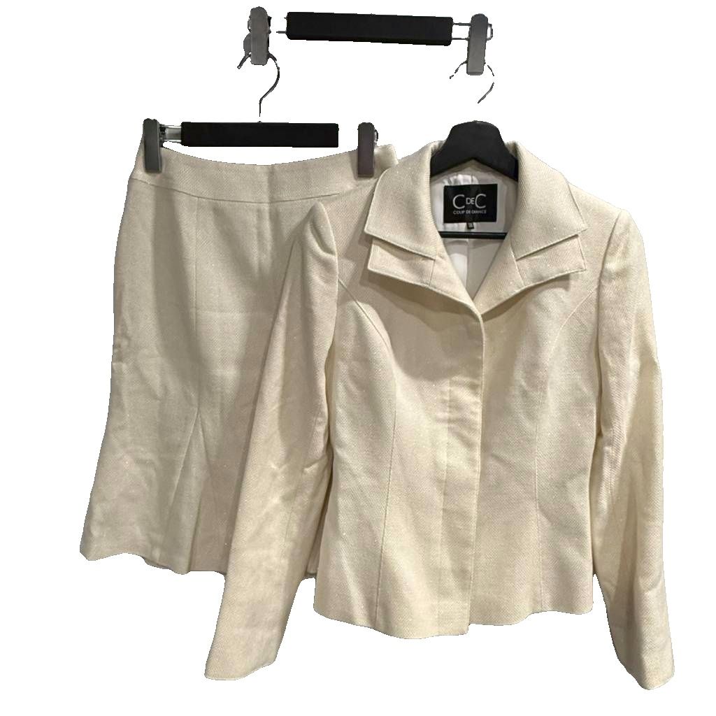 【中古】クードシャンス CdeC COUP DE CHANCE スーツ セットアップ ジャケット ショート スカート フレア 38 オフホワイト ■GY61 レディース 【ベクトル 古着】 260204ブランドクードシャンス CdeC CO...