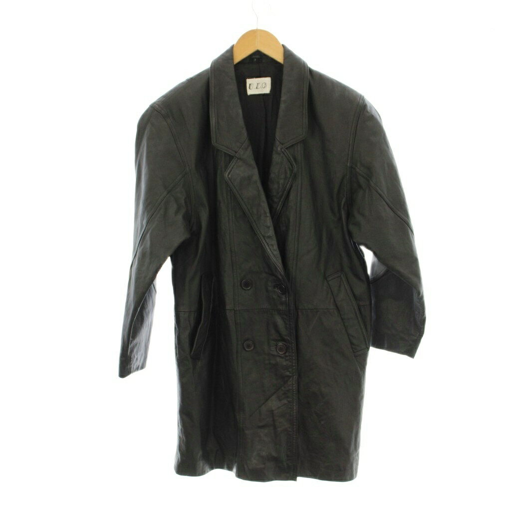 【中古】ユニバーサル ランゲージ UNIVERSAL LANGUAGE レザージャケット 上着 F 黒 ブラック ダブルブレスト 長袖 テーラードカラー /LP ■GY58 メンズ 【ベクトル 古着】 260123ブランドユニバーサル ラン...