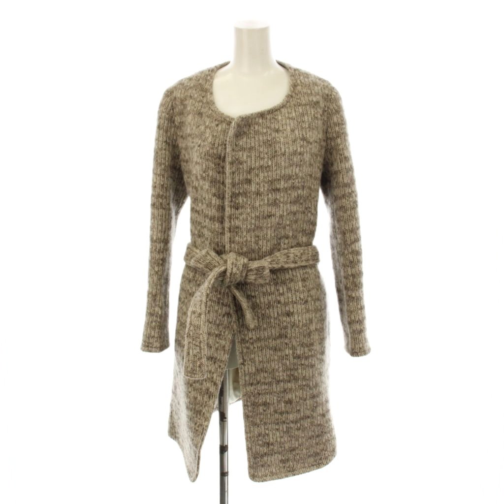 【中古】アドニシス Adonisis ニットコート ウール F グレー メランジ ノーカラー 長袖 /LP ■GY58 レディース 【ベクトル 古着】 260126ブランドアドニシス Adonisis表記サイズF実寸サイズ肩幅：36cm　身...