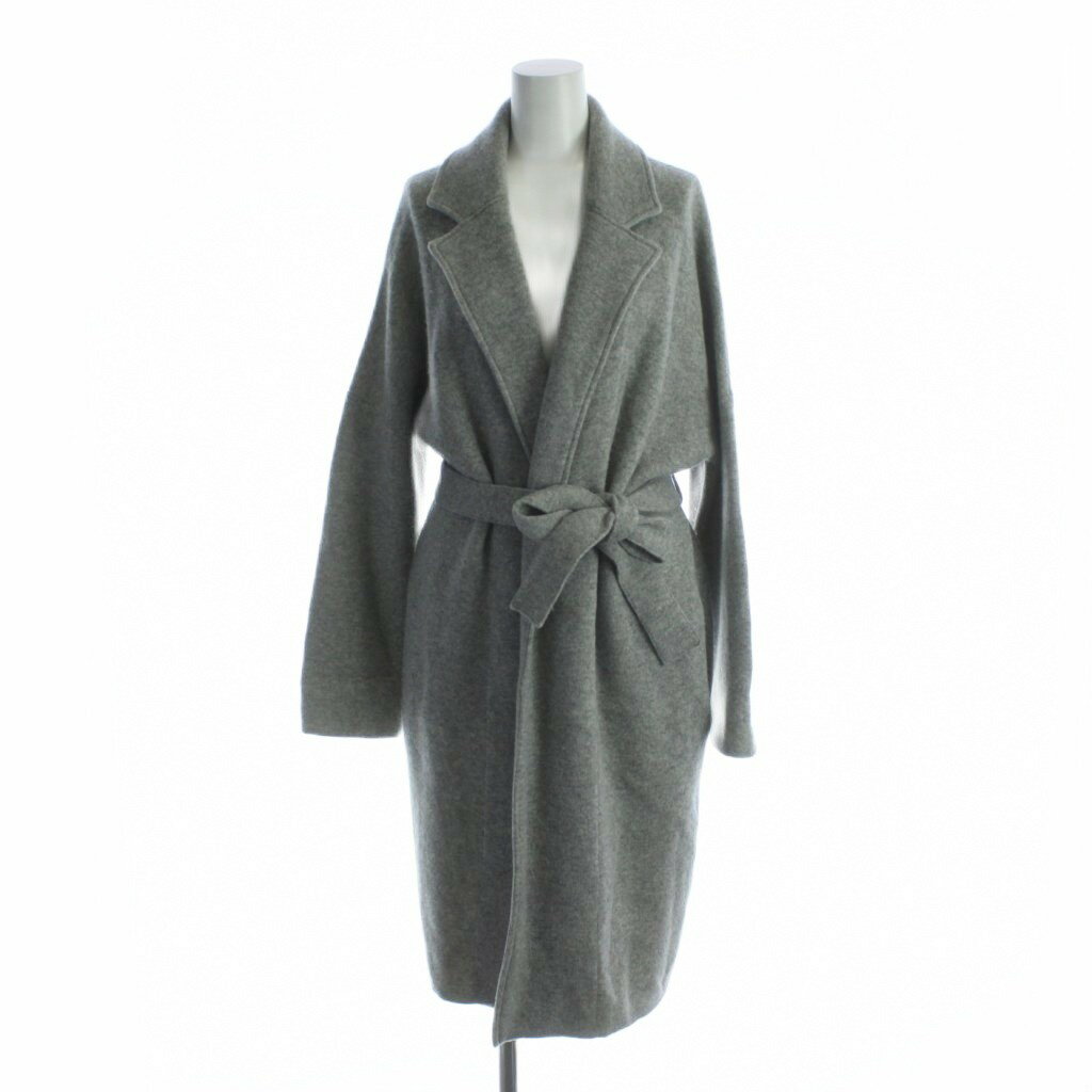【中古】フェルトリーネ FELTRINE ラップコート ウール F グレー 無地 テーラードカラー 長袖 /LP ■GY58 レディース 【ベクトル 古着】 260127表記サイズF実寸サイズ身幅：49cm　着丈：100cm　ゆき丈：76c...