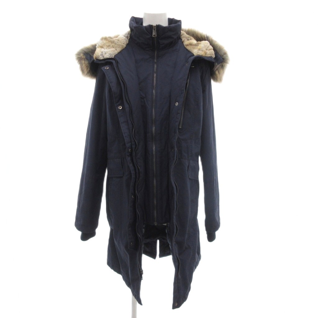 【中古】1 MADISON EXPEDITION 中綿 モッズコート フェイクファー付き M 紺 ネイビー /UO ■GY58 レディース 【ベクトル 古着】 260125表記サイズM実寸サイズ肩幅：41cm　身幅：43cm　袖丈：58cm...