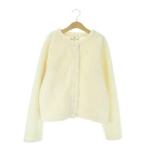 【中古】クミキョク 組曲 KUMIKYOKU ボアジャケット 子ども服（女の子用） TM 白 アイボリー 長袖 クルーネック 無地 /CK31 ■GY58 キッズ 【ベクトル 古着】 260204ブランドクミキョク 組曲 KUMIKYOKU...