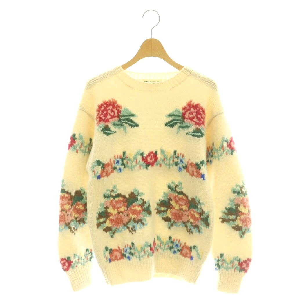 【中古】ミュートカラーモデレート MUTE COLOR MODERATE ニット セーター 花柄 アイボリー マルチカラー /DF ■ECB001 レディース 【ベクトル 古着】 260218表記サイズサイズ表記なし（実寸サイズをご参考くだ...