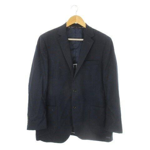 【中古】ランズエンド LANDS' END Classic Clothing ジャケット 上着 ウール AB7 Tailored Fit 紺 ネイビー 長袖 無地 2つボタン /CK12 ■ECD001 メンズ 【ベクトル 古着】 2602...