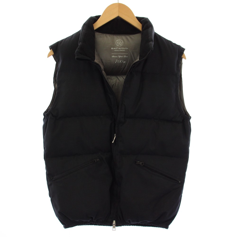 【中古】B&Y ユナイテッドアローズ BEAUTY&YOUTH ビューティー&ユース ダウンベスト 700FP ジップアップ M 黒 ブラック 1225-199-5996 /TK ■ECD001 メンズ 【ベクトル 古着】 260302ブラ...