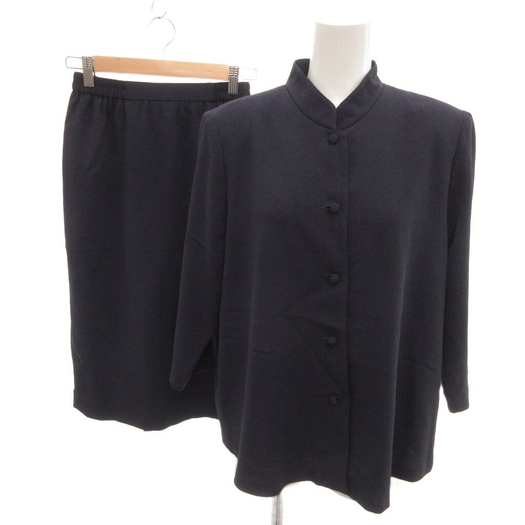 【中古】シセンドウ 詩仙堂 HITOSHI TAMURA 美品 セットアップ 紺 ネイビー ジャケット スタンドカラー スカート イージー ひざ丈 /HW ■ECB001 レディース 【ベクトル 古着】 260320ブランドシセンドウ 詩仙...