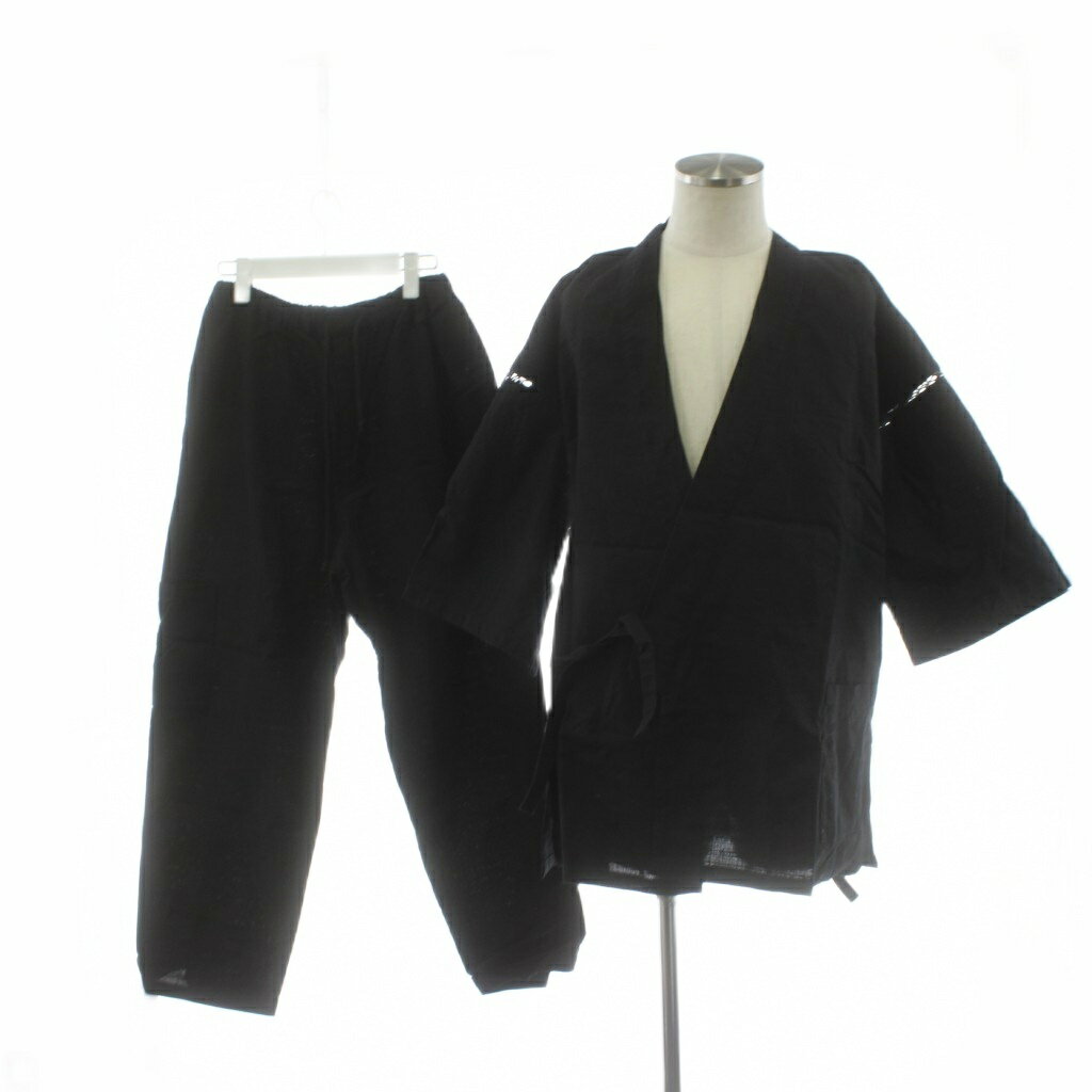 【中古】ジャンポールゴルチエ Jean Paul GAULTIER 甚平 セットアップ イージーパンツ 龍 コットン L 黒 ブラック IMPTNM1920000 /AN63 ■ECD002 メンズ 【ベクトル 古着】 260309ブランド...